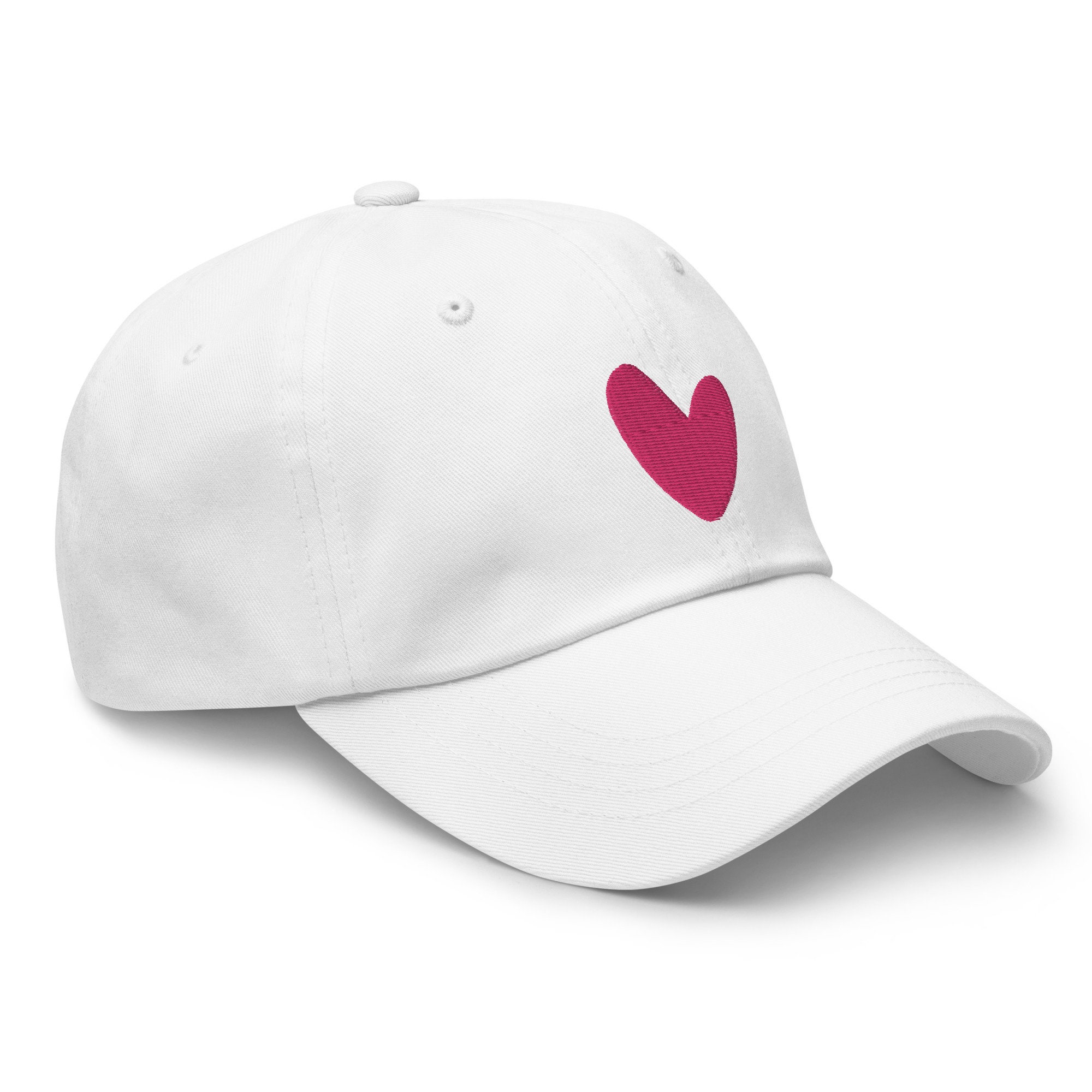 Trendy Embroidered Pink Heart Hat - Etsy