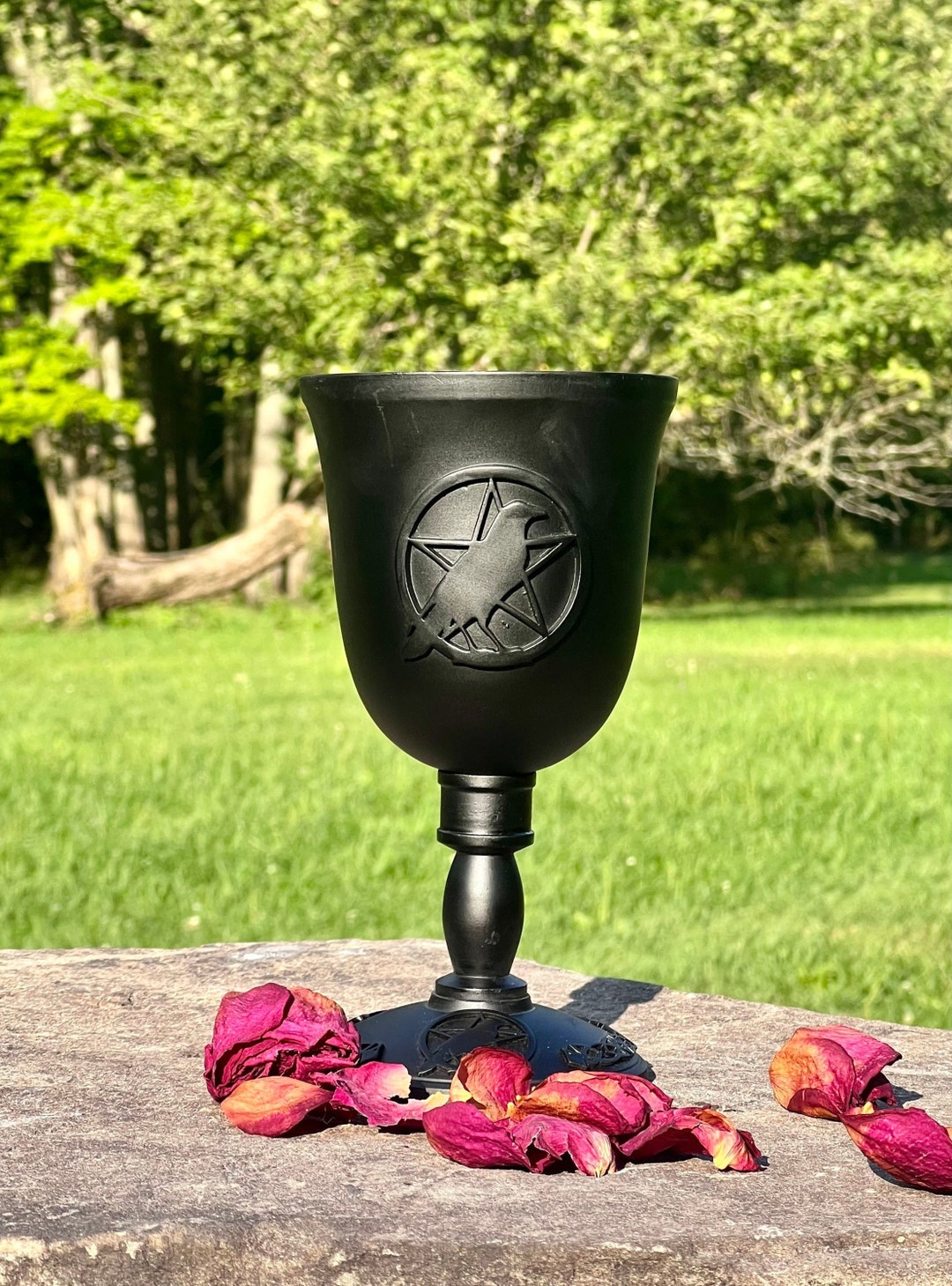 Raven With Pentacle Cast Iron Chalice; Witch’s Goblet; Wiccan Chalice ...