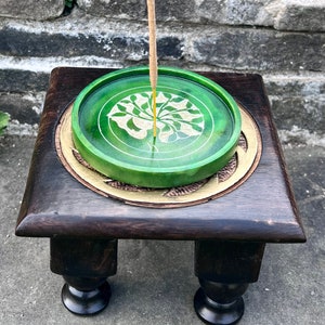 6 Wooden Tabletop Altar With Gold Celtic Pentacle Small Offering Table ...
