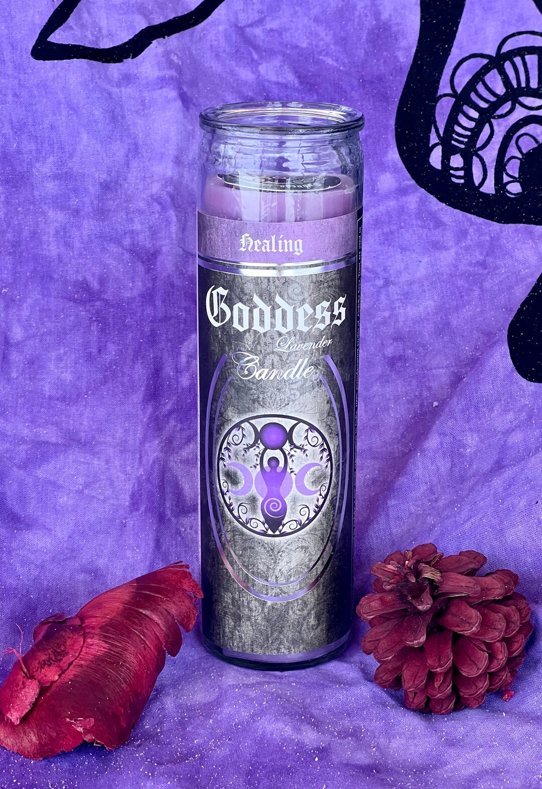 7 Day Enchanted Triple Moon Spiral Goddess healing Ritual Candle Glass ...