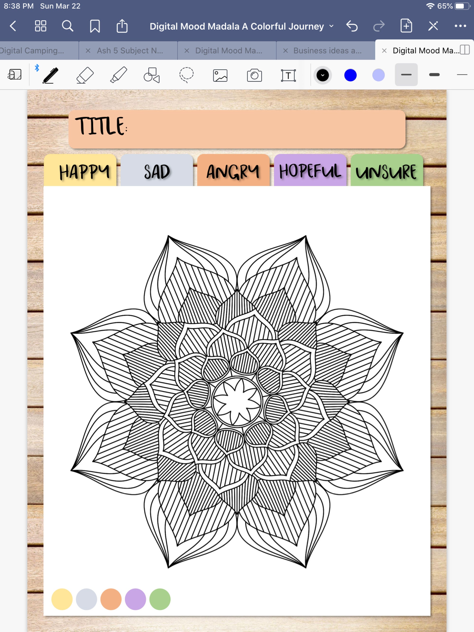 Mood Mandalas A Colorful Journey of My Feelings A Digital Coloring Book ...