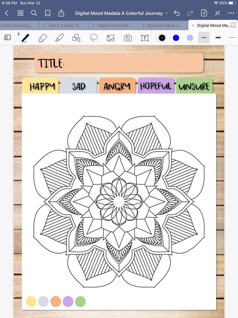 Mood Mandalas A Colorful Journey of My Feelings A Digital Coloring Book ...