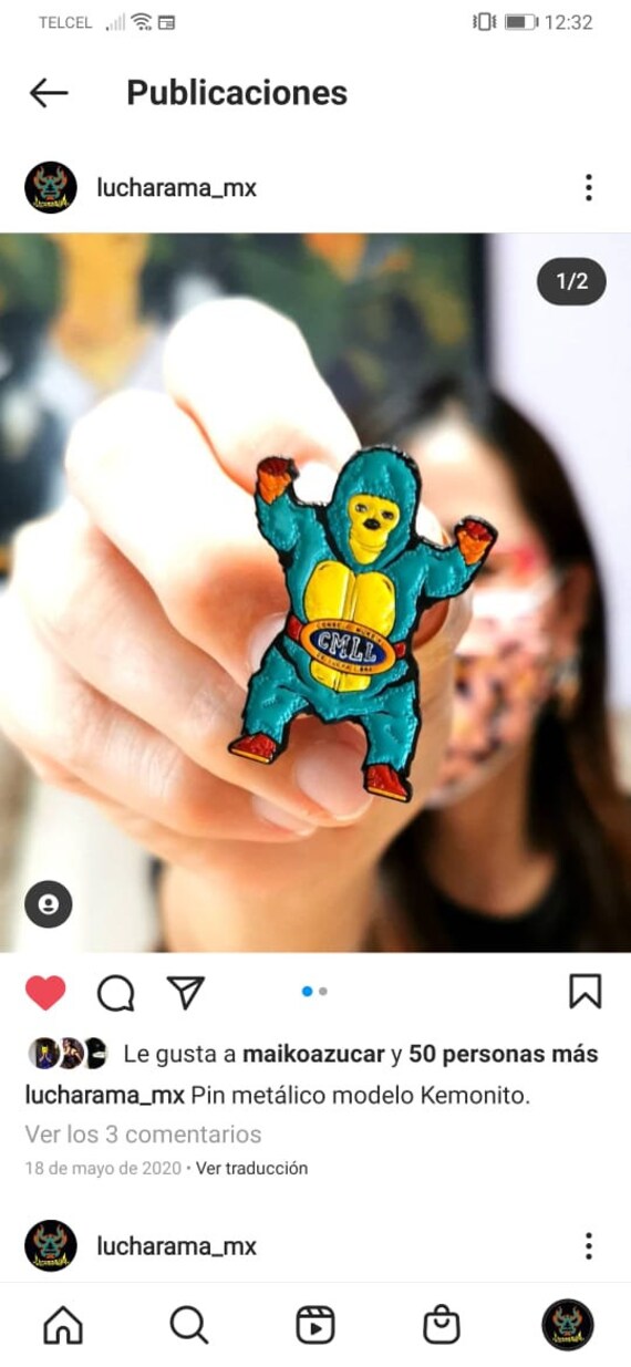 Lucha Libre Mask Pin Kemonito Pin Luchador Pin - Etsy
