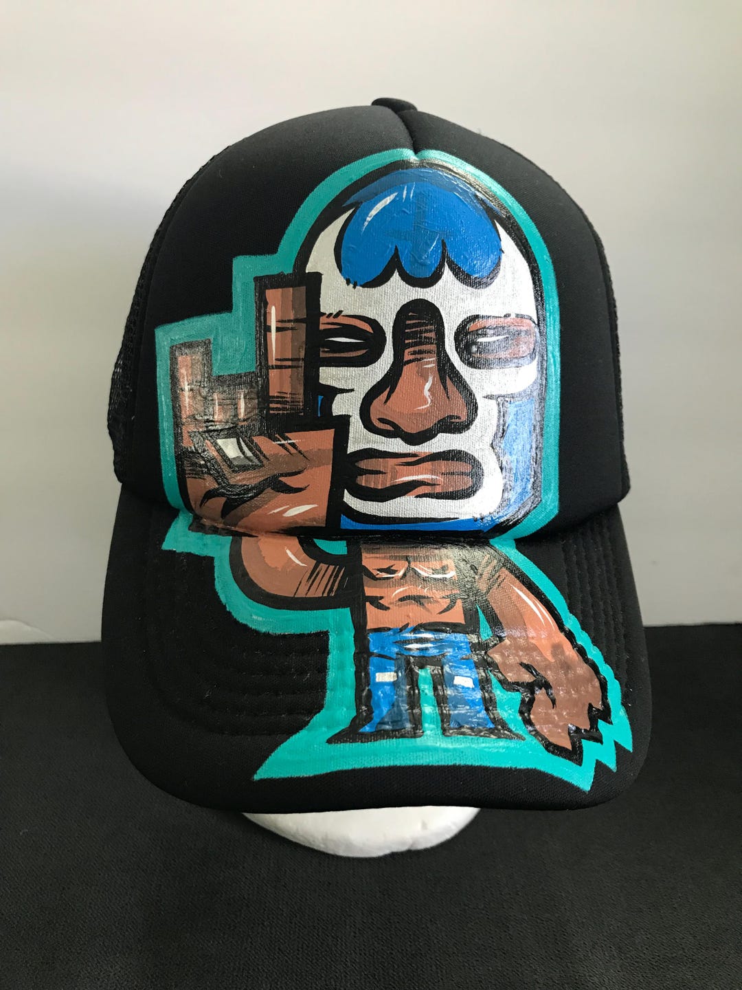 Lucha Libre Mask Hat Lucha Mask El Santo - Etsy