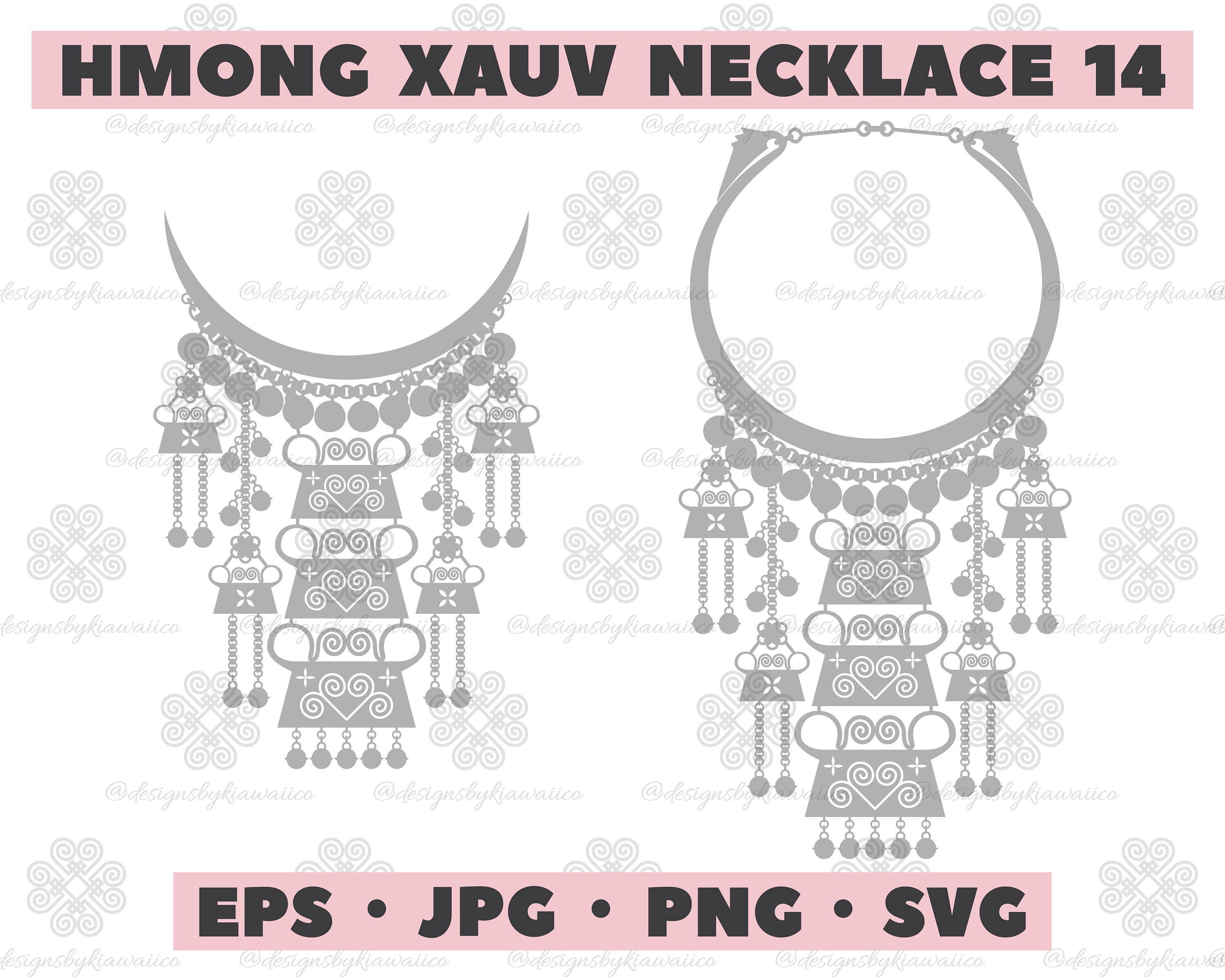 Hmong Design Hmong Xauv Hmong Necklace Hmoob Xauv Cut File - Etsy