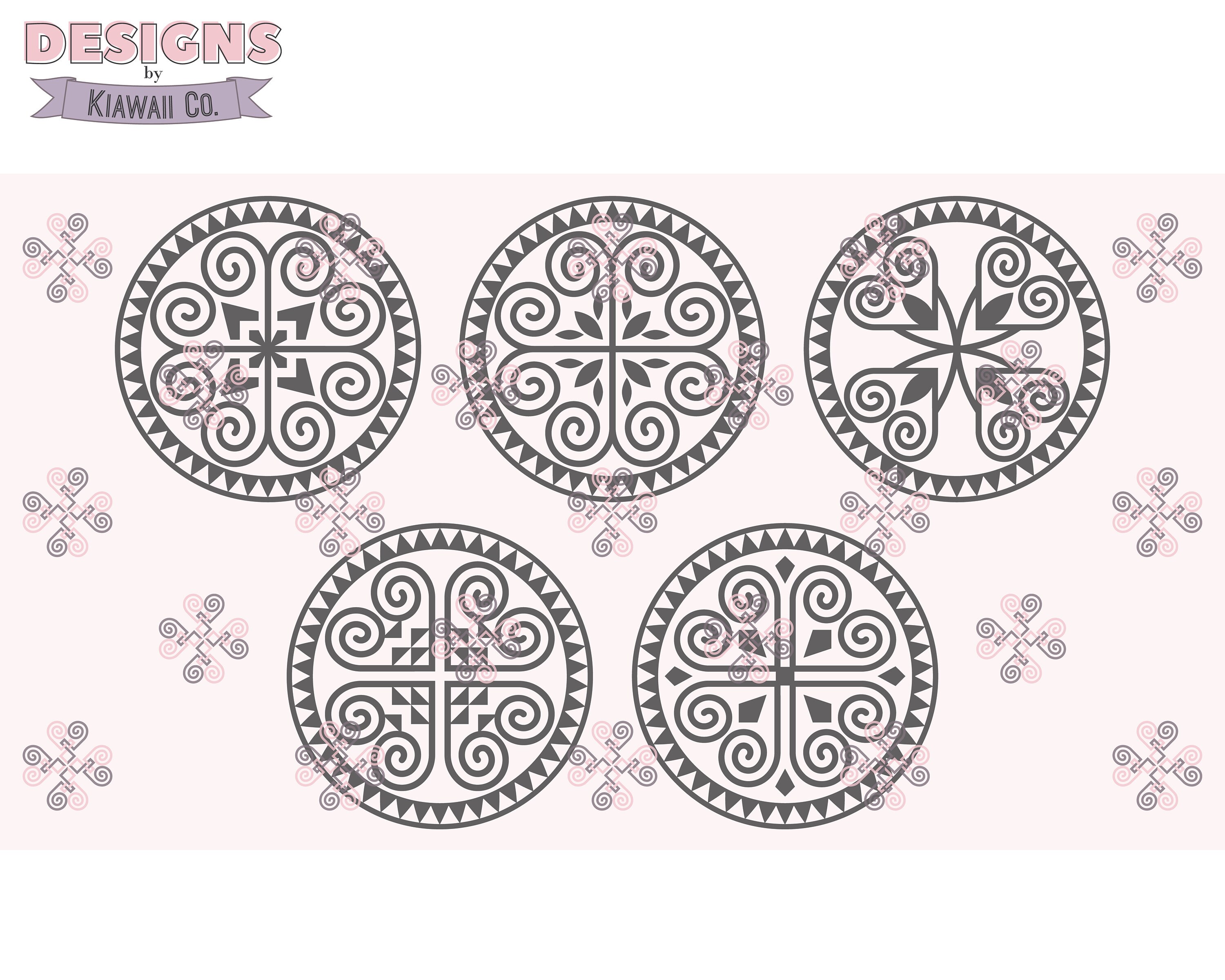Hmong Design Round Heart Designs Pack 1 Heart Motif Hmong - Etsy