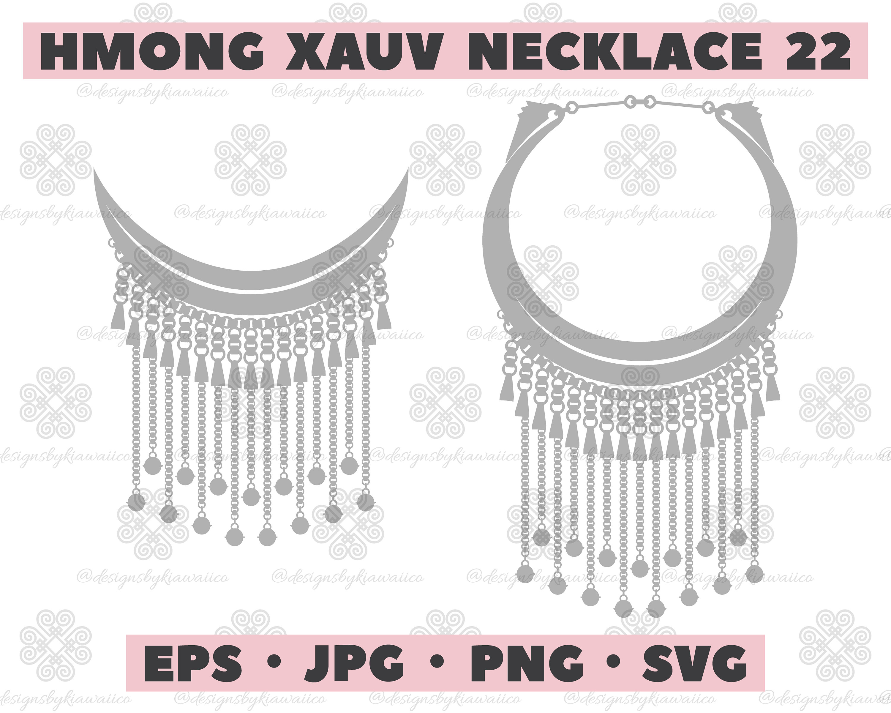 Hmong Design, Hmong Xauv, Hmong Necklace, Hmoob Xauv Cut File, Hmong ...