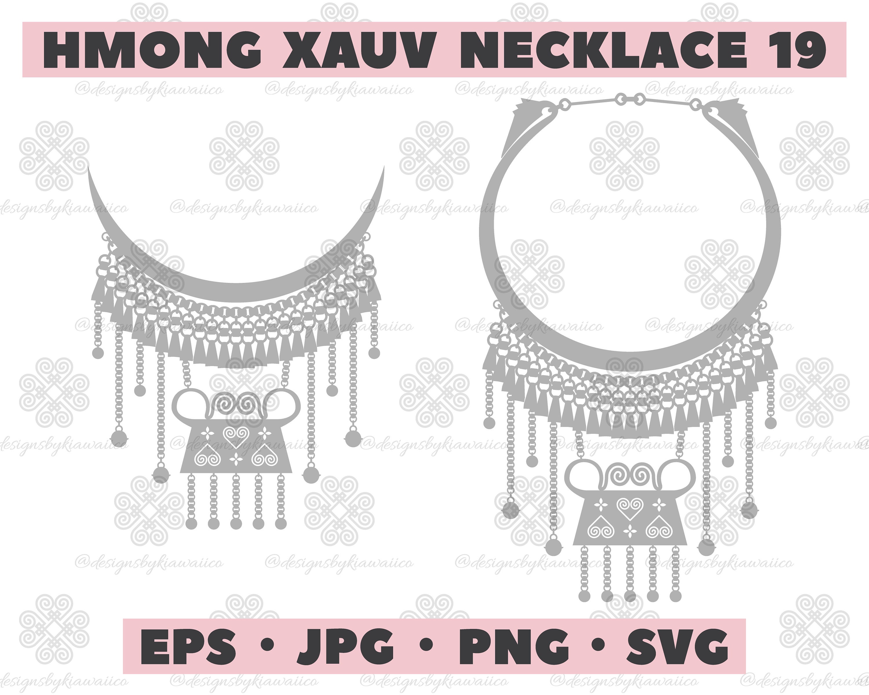 Diseño Hmong, Hmong Xauv, Collar Hmong, Archivo de corte Hmoob Xauv ...