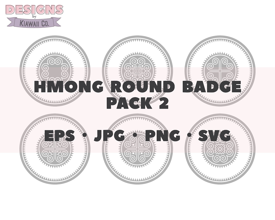 Hmong Design, Round Badge/logo Design, Hmong SVG, Ethnic Motif Cut File ...