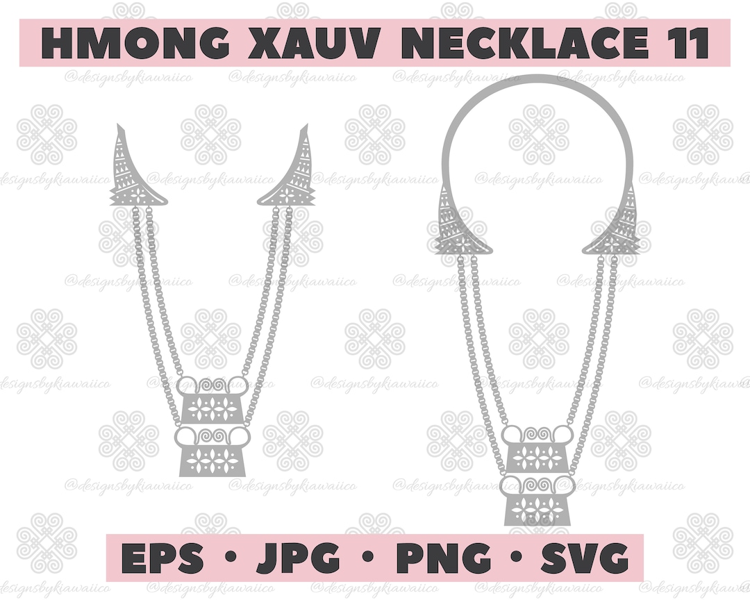 Hmong Design, Men's Hmong Two Layer Xauv, Hmong Necklace, Hmoob Xauv ...