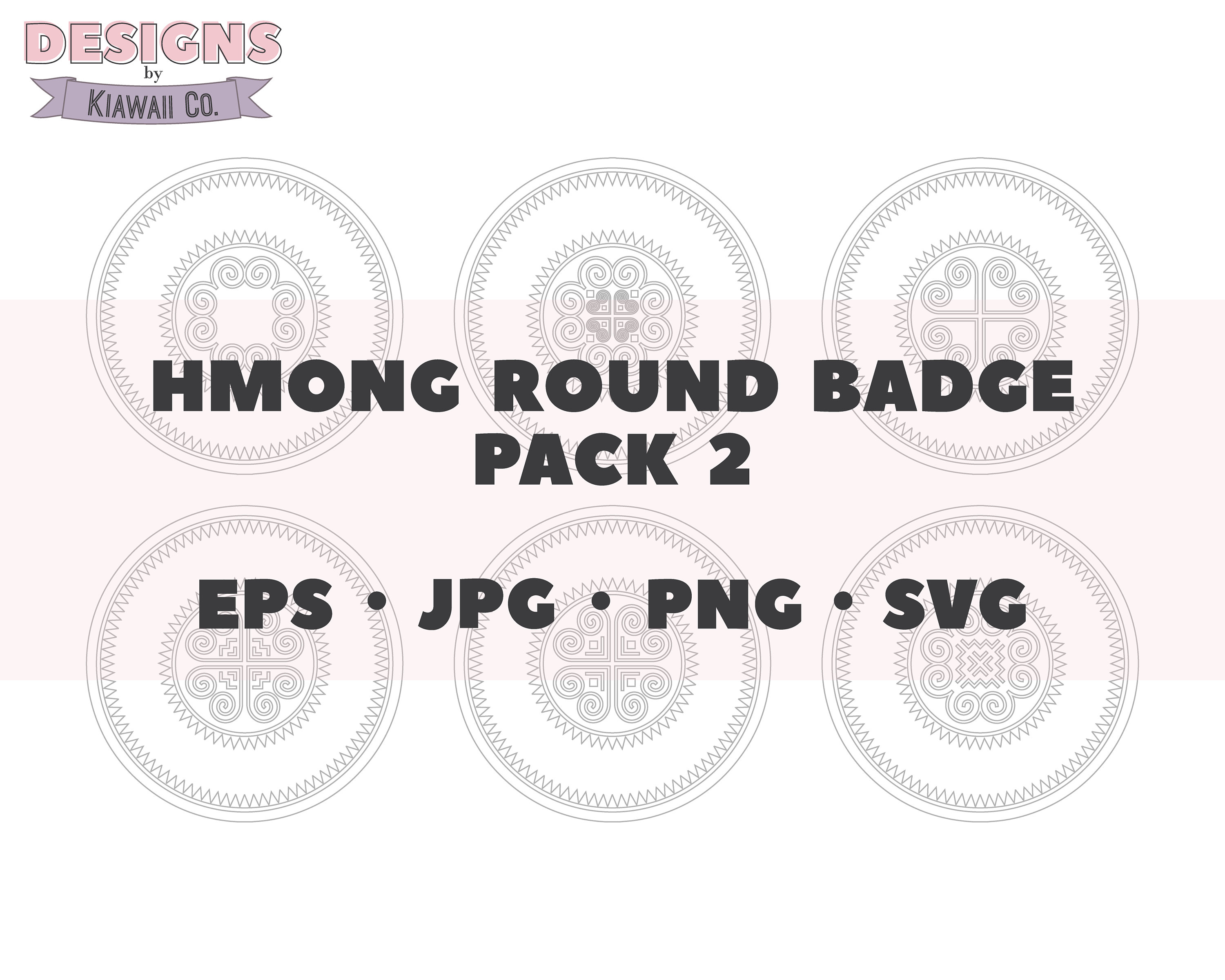 Hmong Design, Round Badge/logo Design, Hmong SVG, Ethnic Motif Cut File ...