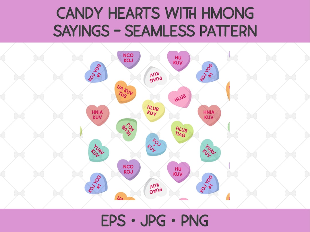 Hmong Seamless Pattern, Hmong Candy Hearts Seamless Pattern, Hmong ...