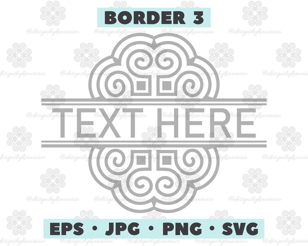 Hmong Design, Border 3, Hmong SVG, Ethnic Border Design, Cut File ...