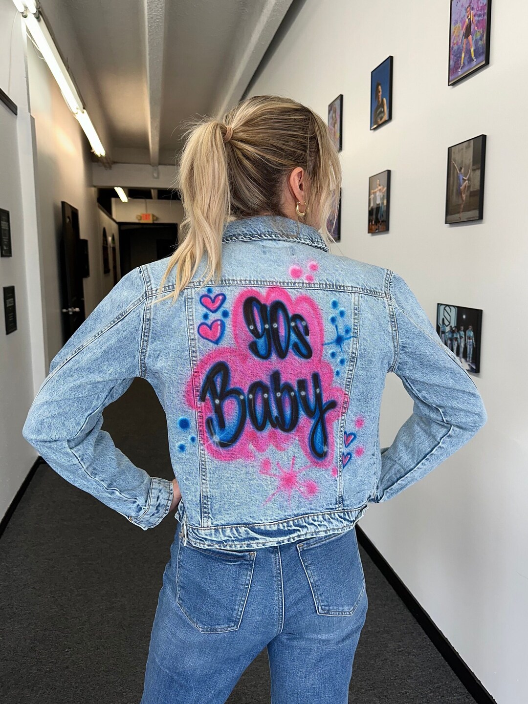 Custom Airbrush Denim Jacket / Name Denim Jacket / Women Jean Jacket ...