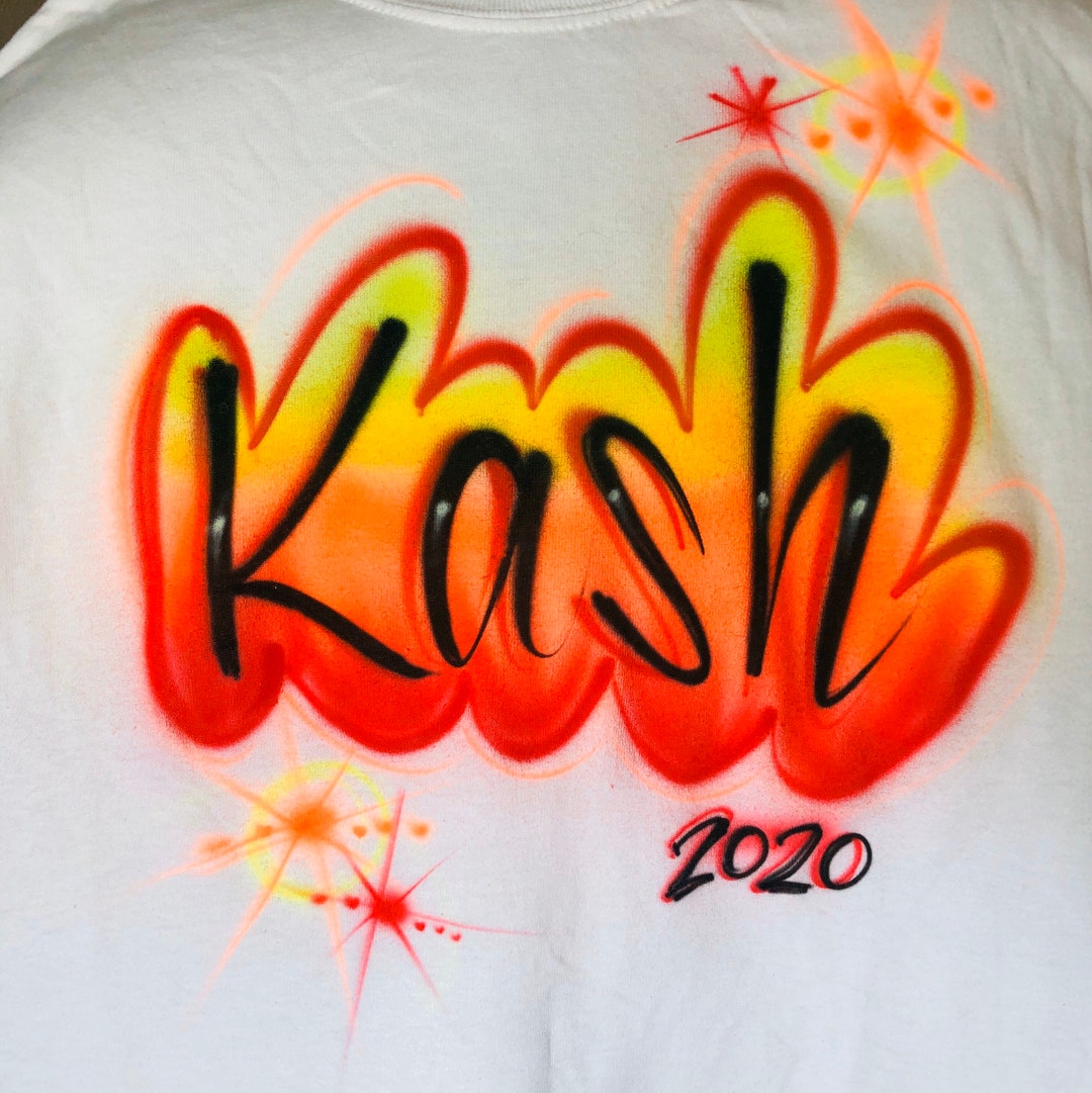 Custom Personalized Airbrush Name T Shirt - Etsy