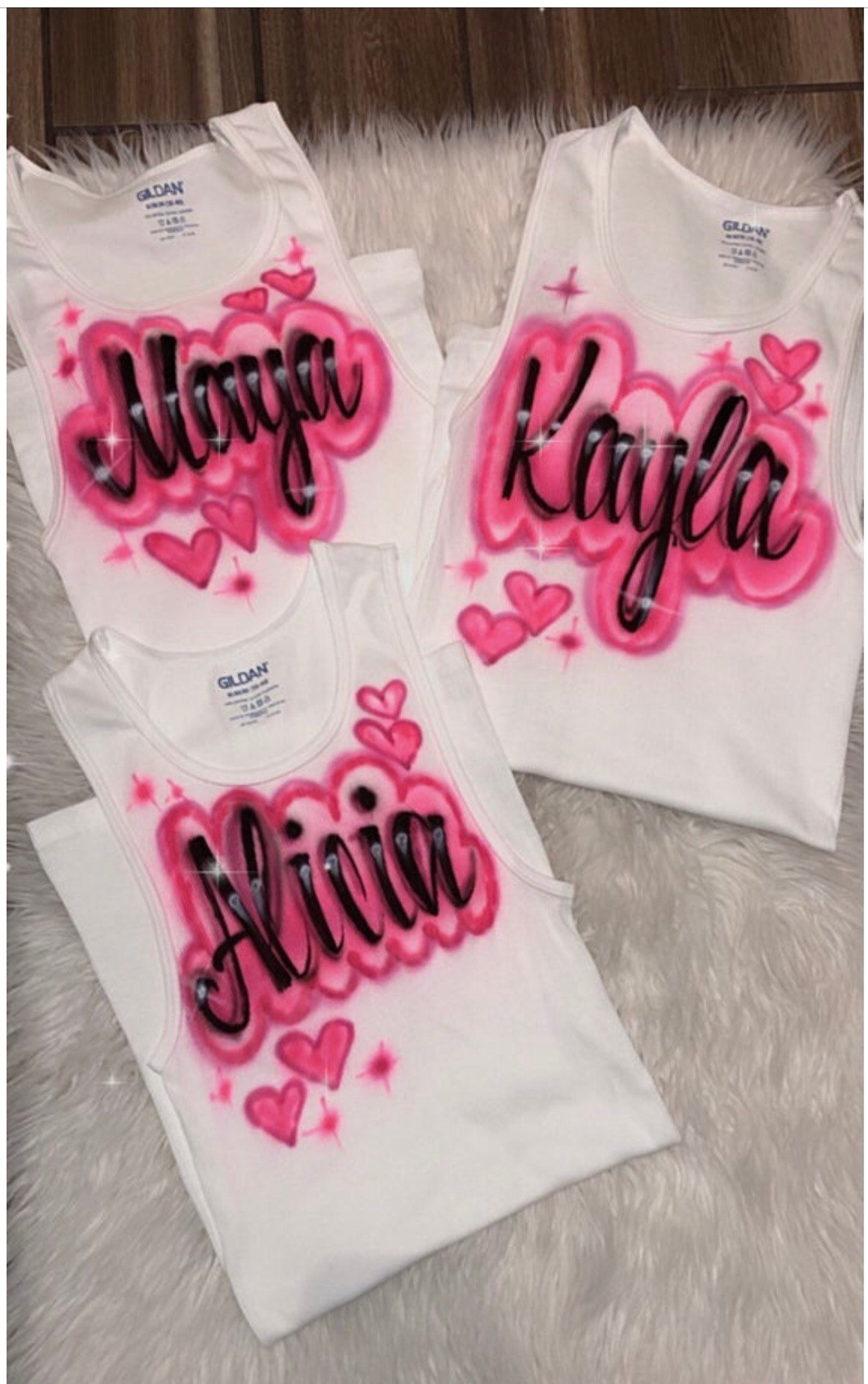 Custom Personalized Airbrush Name T Shirt Tank Top Face Mask - Etsy