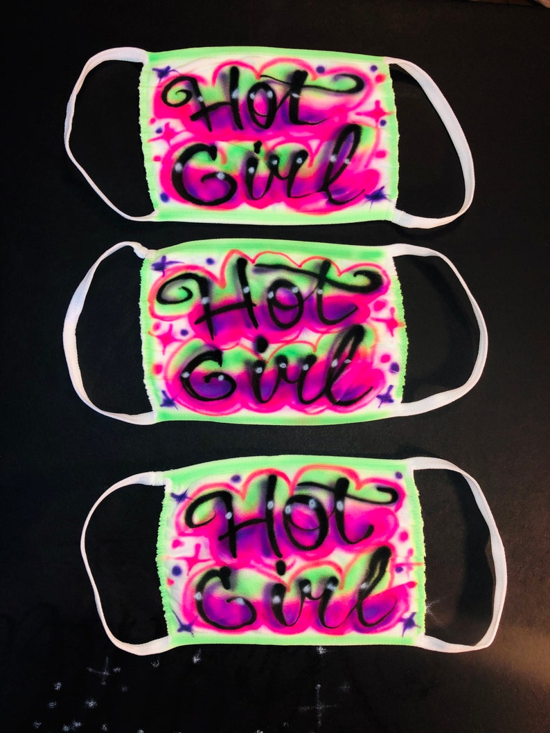 Airbrush Custom Face Mask Personalized Name Mask Tie Dye Cute | Etsy