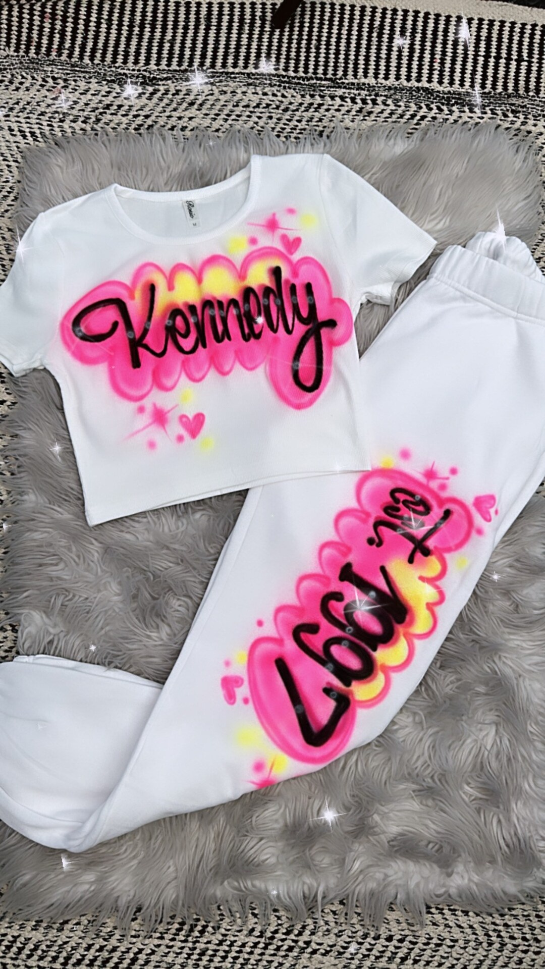 Custom Airbrush Crop Tee Sweatpants Set | Airbrush 90's Outfit ...