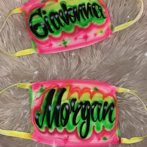 Airbrush Custom Face Mask Personalized Name Mask Tie Dye Cute Face Mask ...