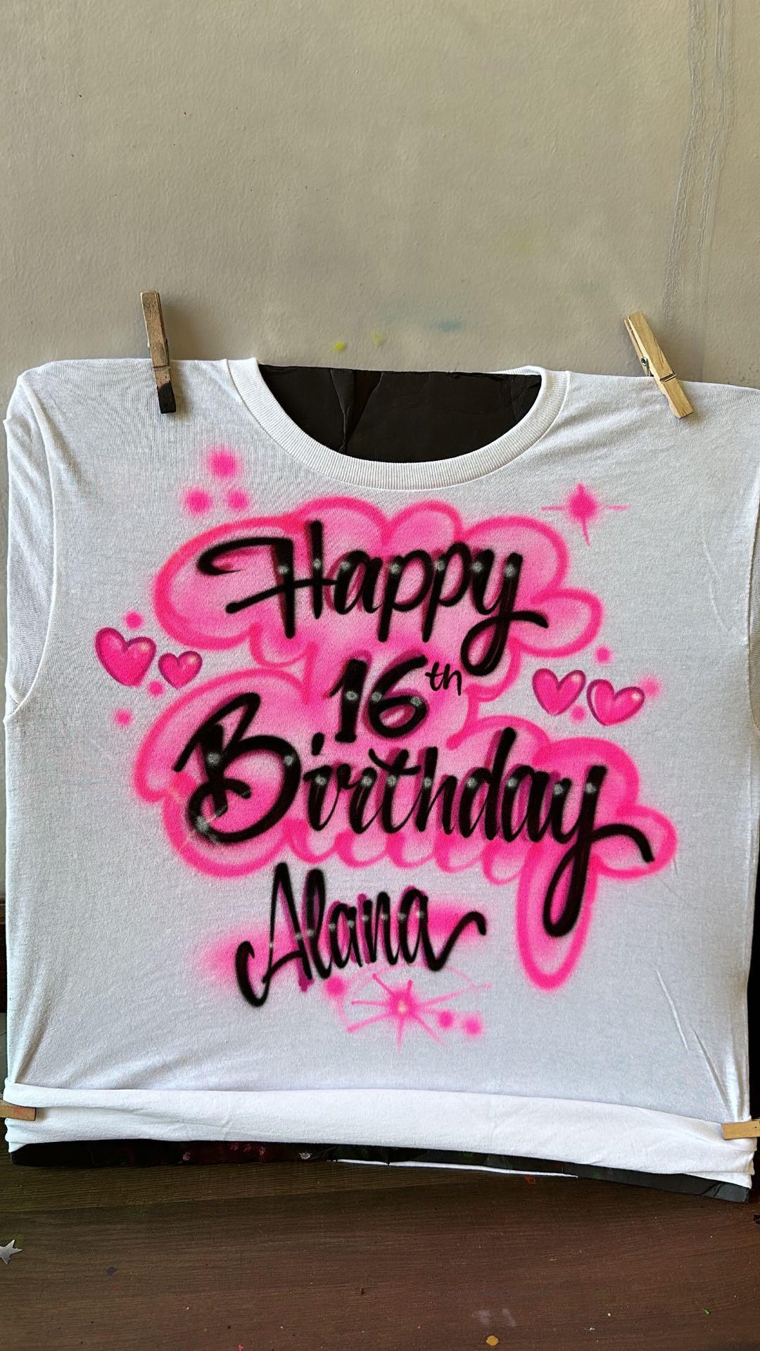 Custom Personalized Airbrush Name Birthday T-shirt - Etsy