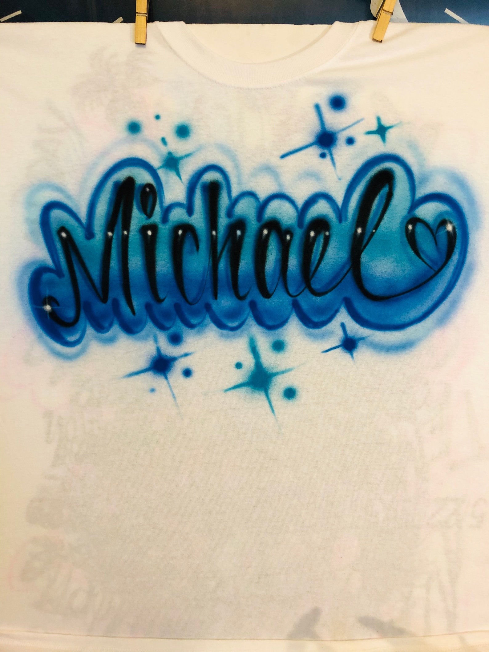 Custom Personalized Airbrush Name Long Sleeve Comfort Long - Etsy