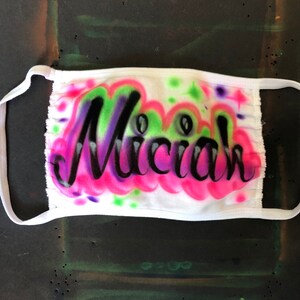 Airbrush Custom Face Mask Personalized Name Mask Tie Dye Cute Face Mask ...