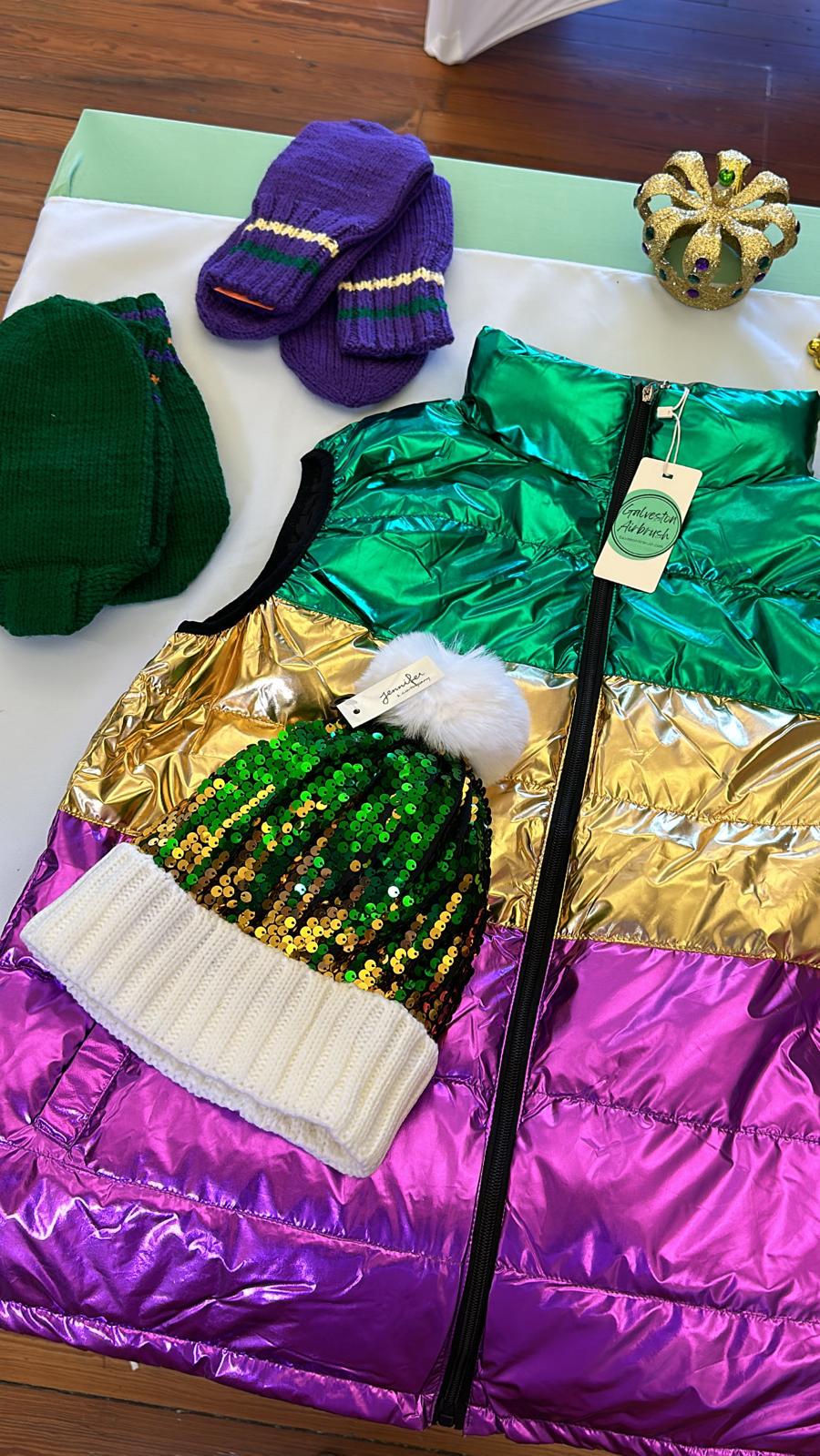Mardi Gras Metallic Colorblock Vest – One Size | Carnival Outfit ...