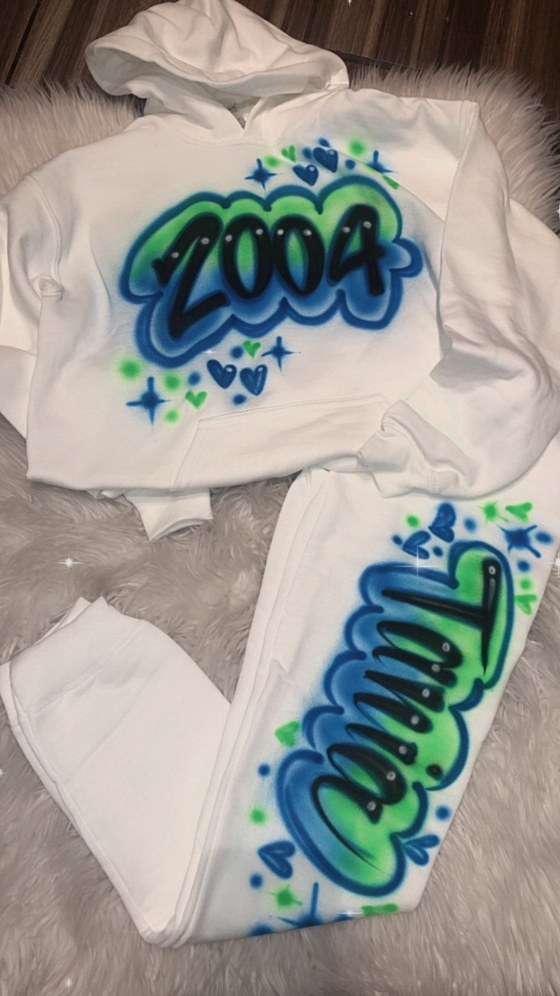 Custom Airbrush Name Hoodie Sweatpants Personalized Airbrush - Etsy