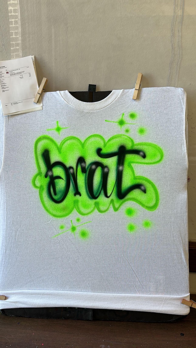 Custom Airbrush Name T-shirt Brat - Etsy