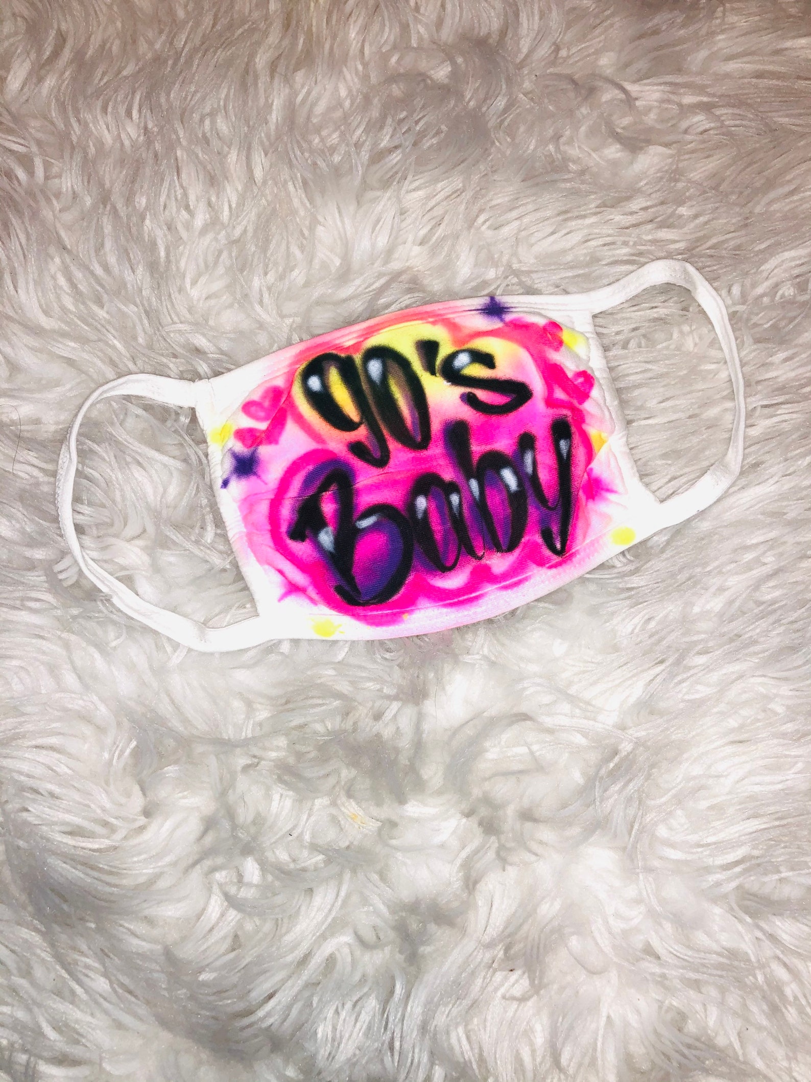 Airbrush Custom Face Mask Personalized Name Mask Tie Dye Cute | Etsy
