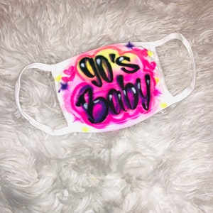 Airbrush Custom Face Mask Personalized Name Mask Tie Dye Cute Face Mask ...