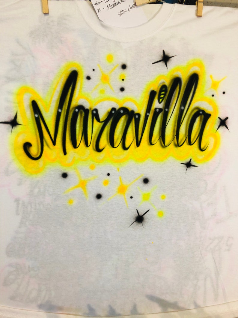 Custom Personalized Airbrush Name Long Sleeve Comfort Long - Etsy