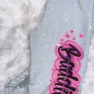 Custom Airbrush Name Gray Sweatpants | Sweatpants Women| Trendy Baggy ...