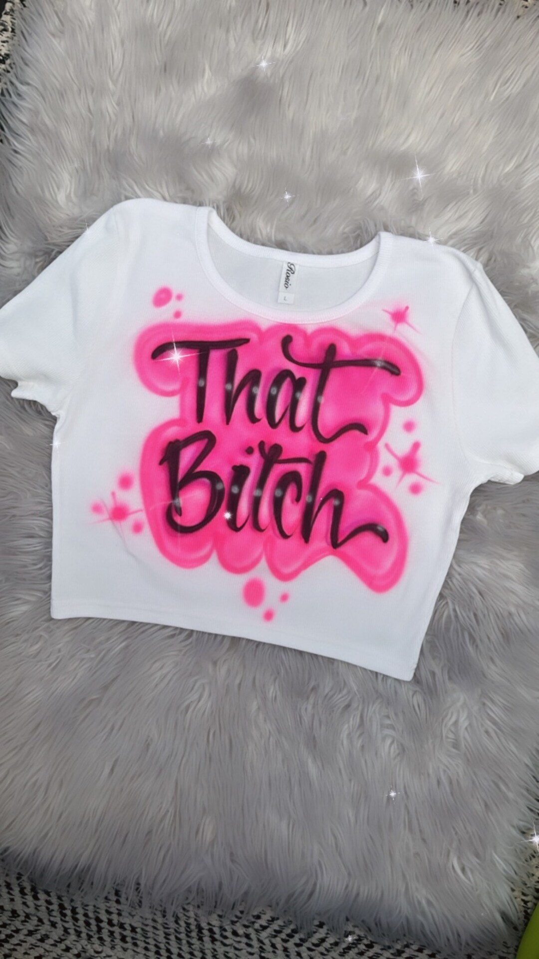 Custom Airbrush Crop T-shirt. Personalized Name Crop Tee. Women's Crop ...