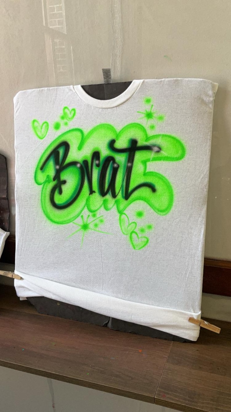 Custom Airbrush Name T-shirt Brat - Etsy