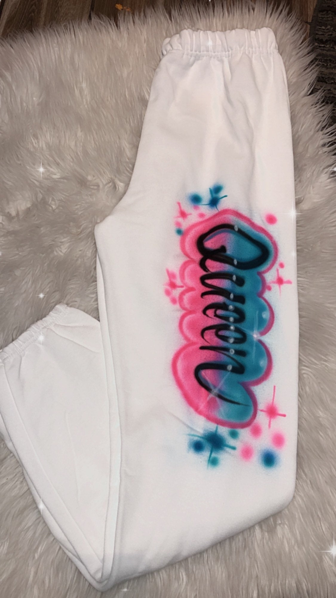 Custom Airbrush Name 2 Piece Set Hoodie Sweatpants | Etsy