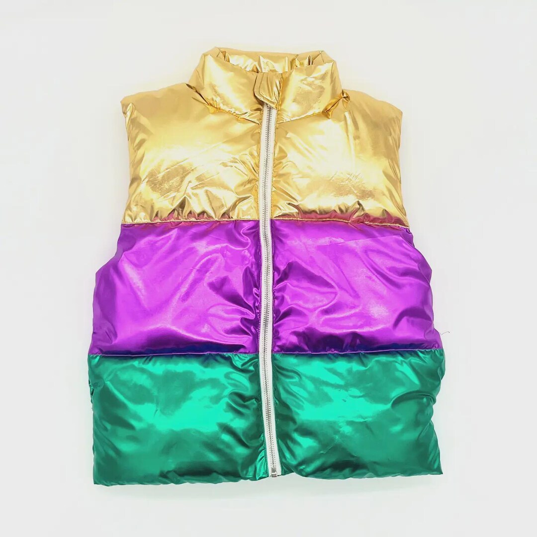 Mardi Gras Metallic Colorblock Vest – KIDS | Carnival Outfit | Shiny ...