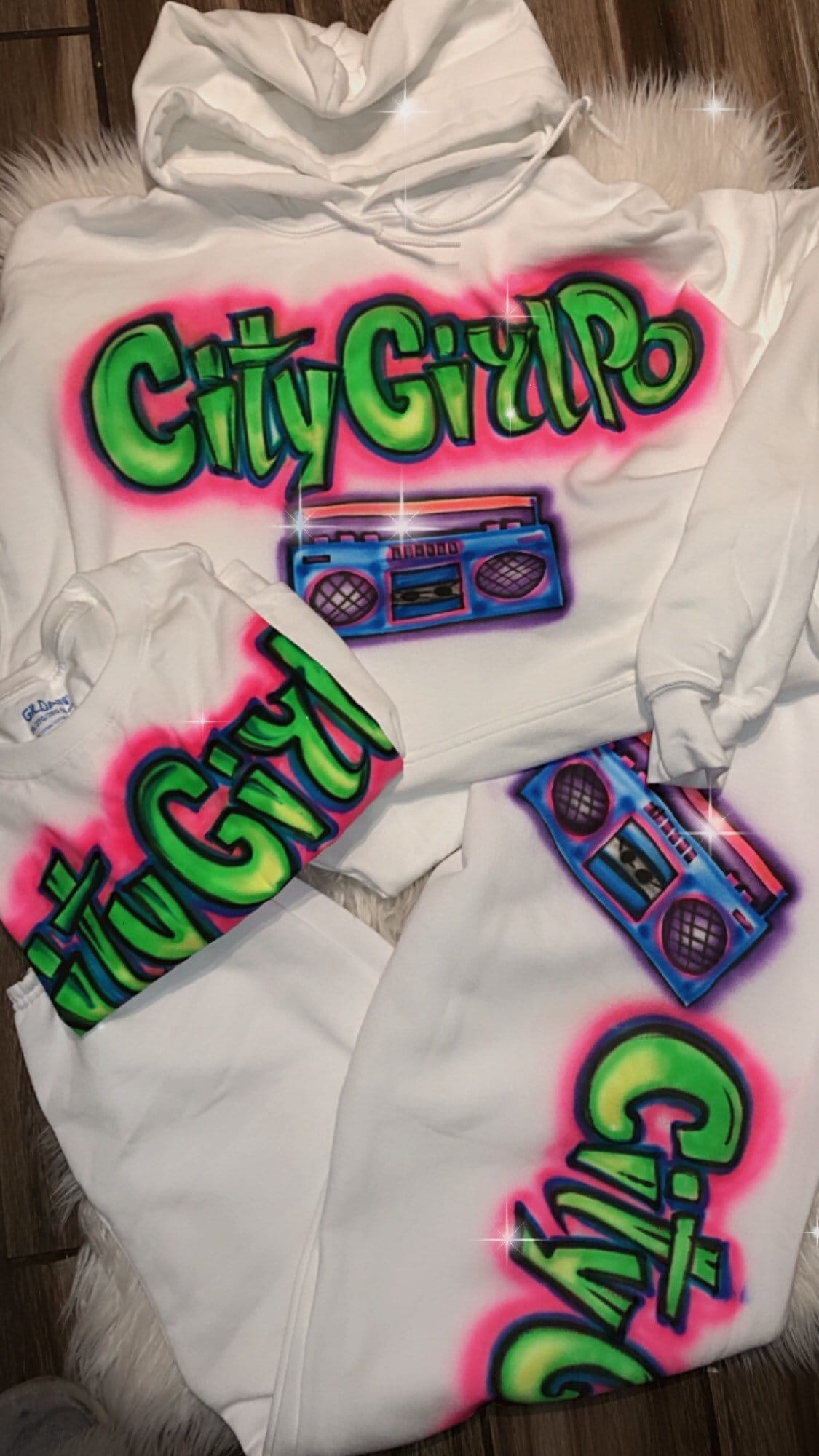 Custom Airbrush Name Outfit / 3 Piece Set / Personalized Hoodie ...