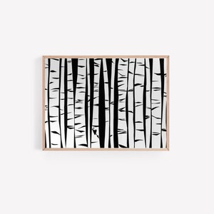 Birch Tree Paper Cut Art Print | Etsy