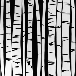 Birch Tree Paper Cut Art Print | Etsy