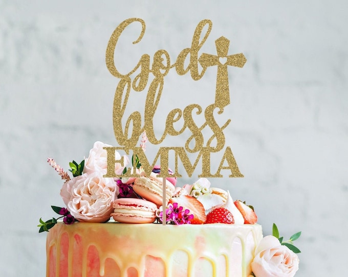 God Bless Cake Topper God Bless Sign Custom Cake Topper God | Etsy