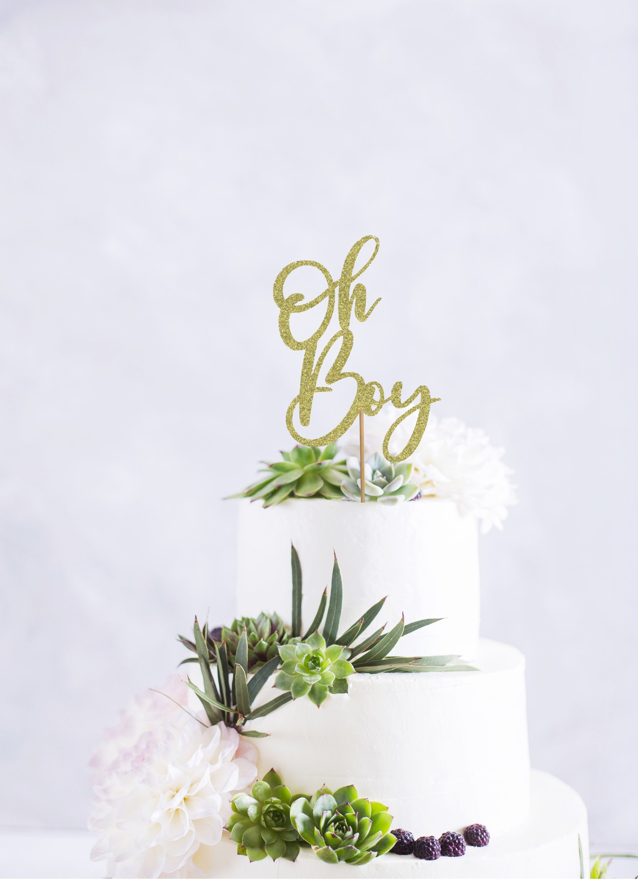Oh Boy Cake Topper, Baby Shower Cake Topper, Baby Shower Glittery Cake ...