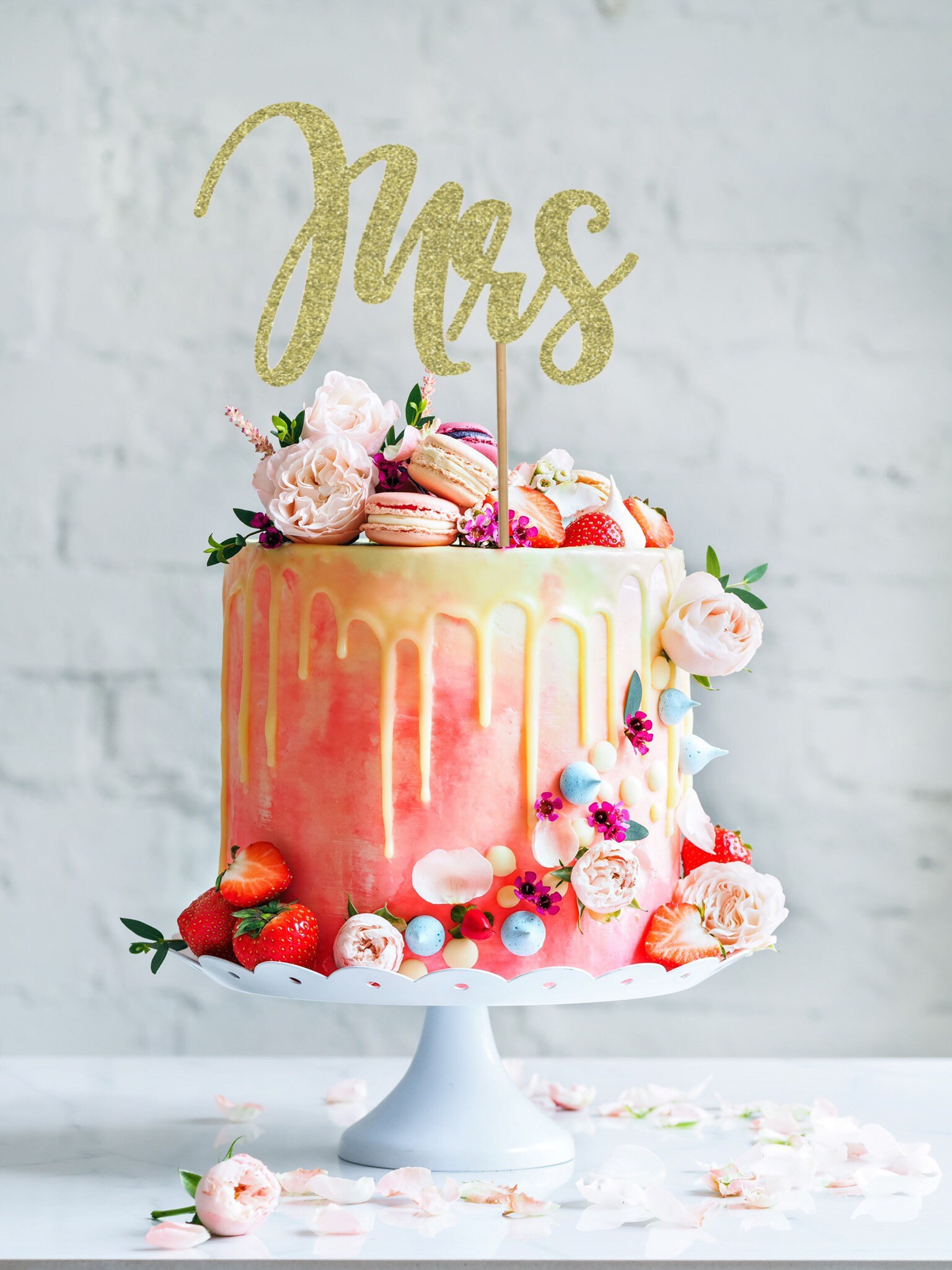 Mrs Cake Topper, Bachelorette, Custom Cake Topper, Custom Name Cake ...