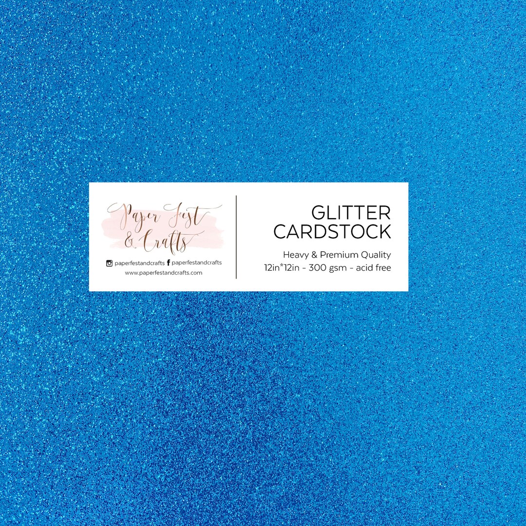 12x12 Turquoise Glitter Cardstock, 300gsm Cardstock Paper, Premium ...