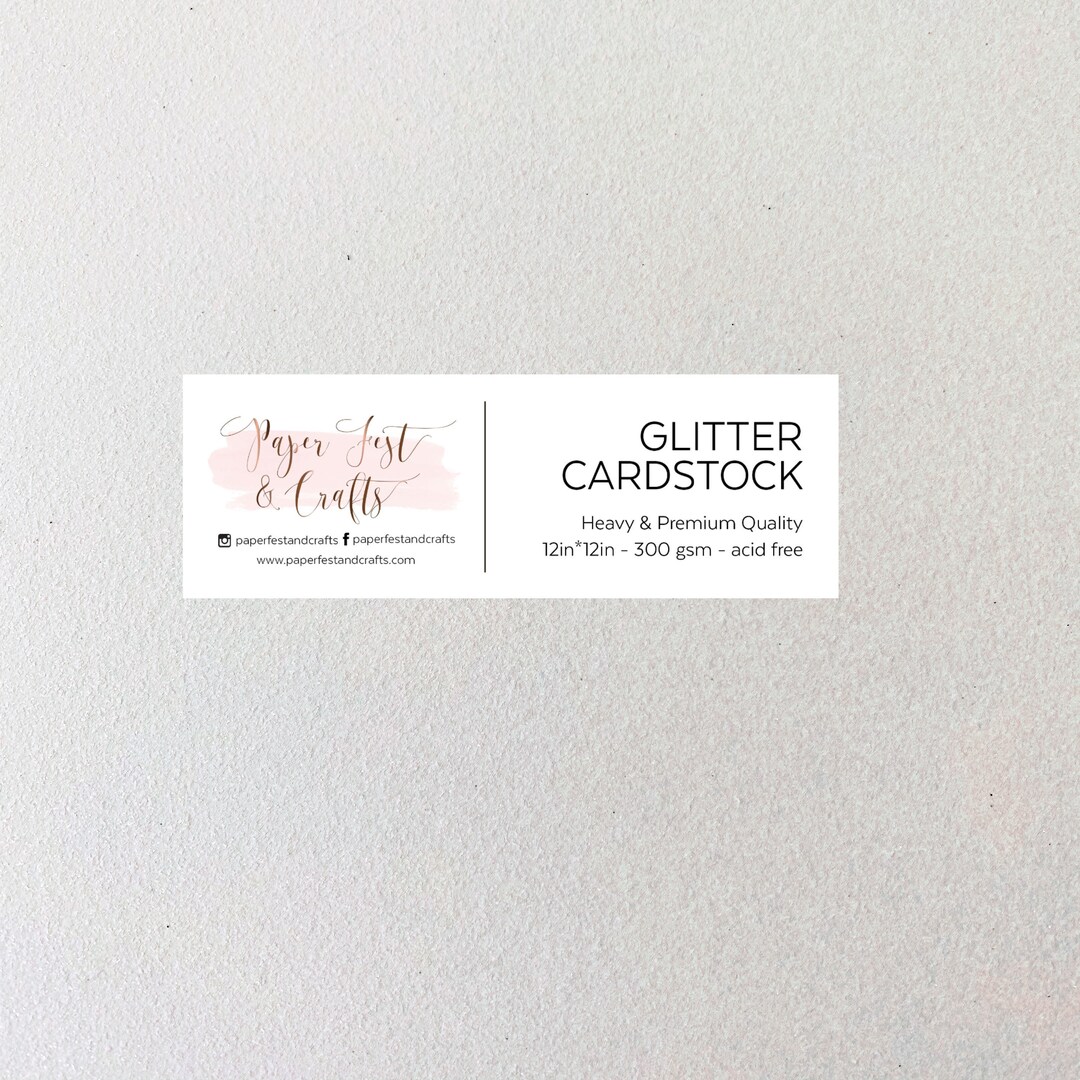 12x12 off White Glitter Cardstock, 300gsm Cardstock Paper, Premium ...
