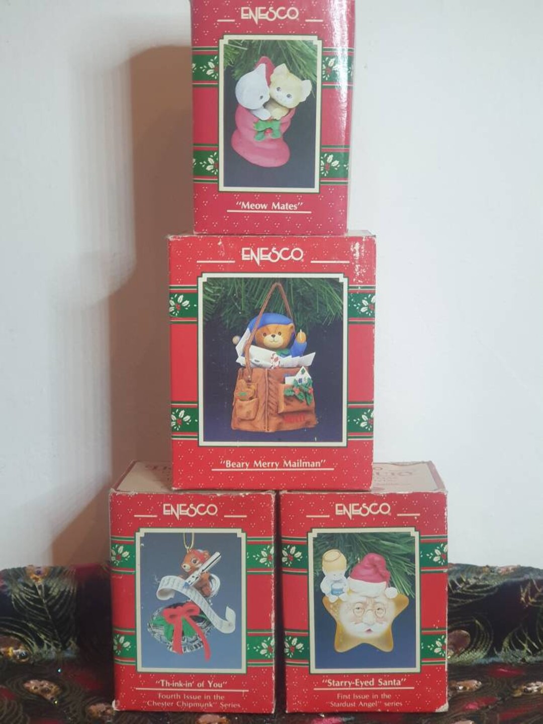 ENESCO Collectible Tree Ornaments, beary Merry Mailman, meow Mates ...