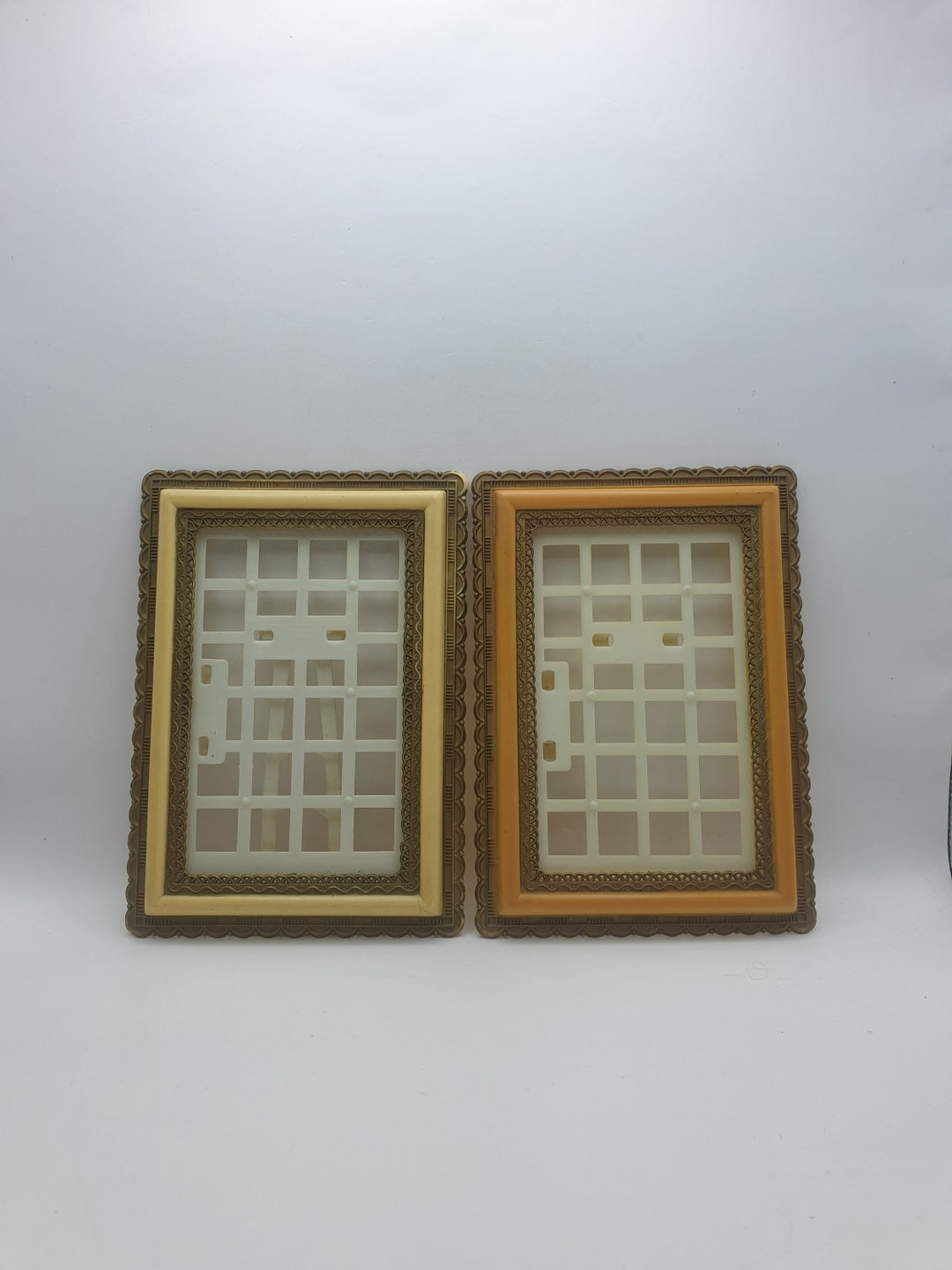 2 Hollywood Regency Style Bakelite Photo Frames Cream and Gold ...