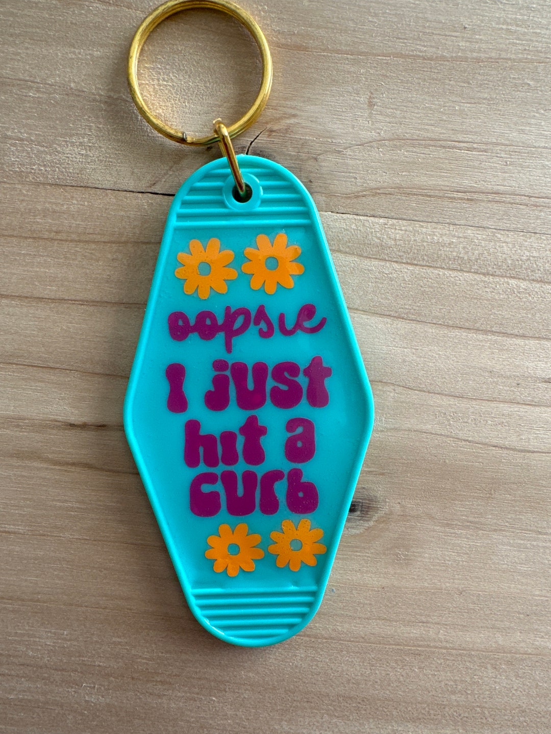 Oopsie I Just Hit a Curb Retro Keychain - Etsy