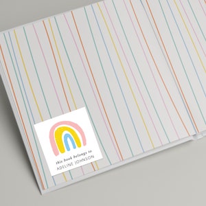 Rainbow Bookplates for Kids | Book Stickers for Kids | Book Labels for ...