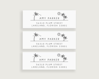 Palm Tree Address Label | Etsy